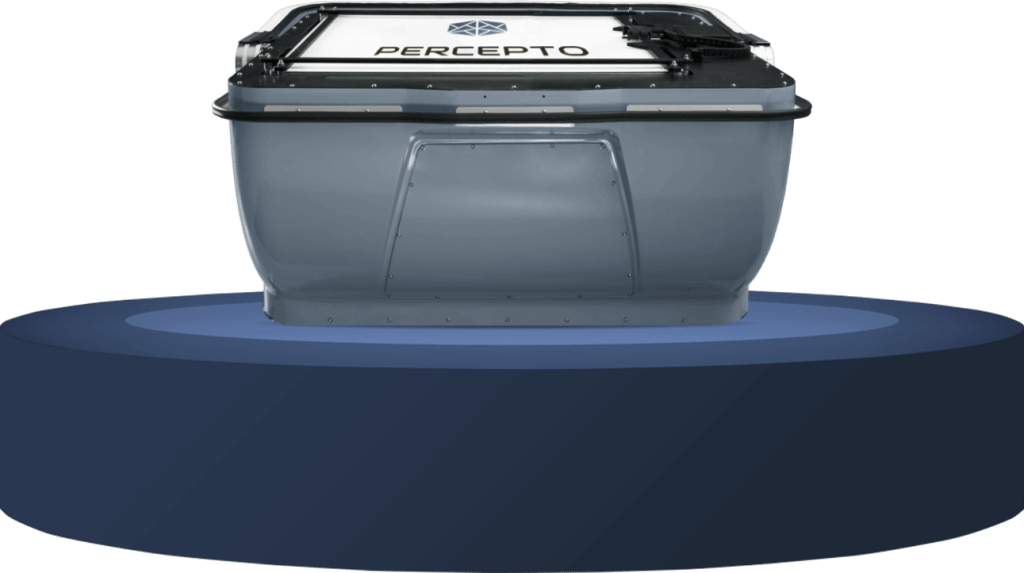 Percepto Base: Autonomous drone-in-a-box docking station